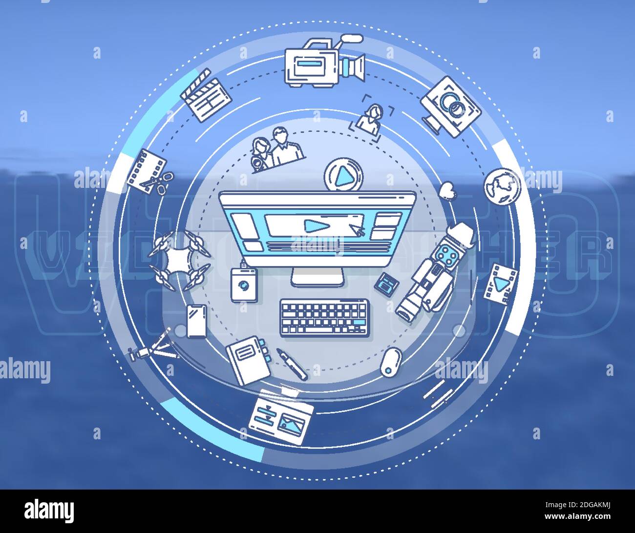 Videographer - detailed illustration for an advertising poster Stock ...