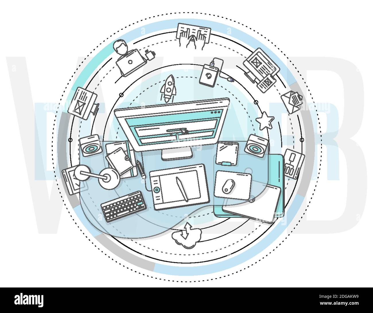 Illustration for promotion of web design services Stock Vector Image ...