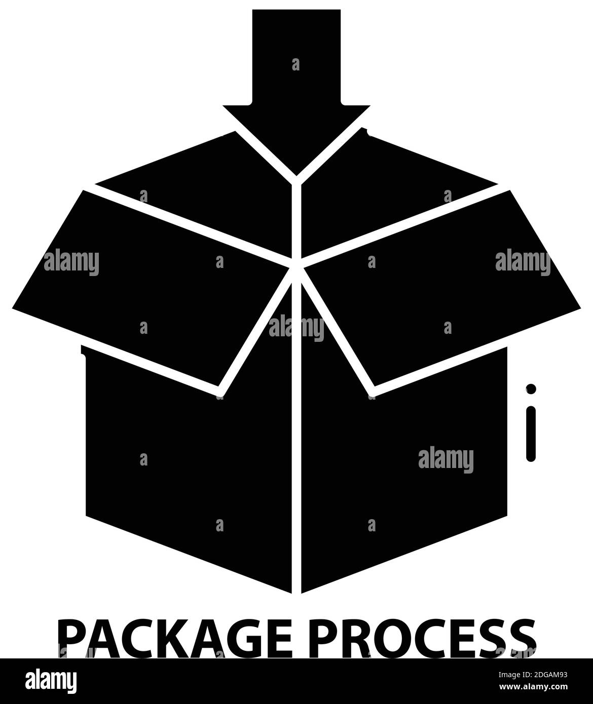 package process icon, black vector sign with editable strokes, concept ...