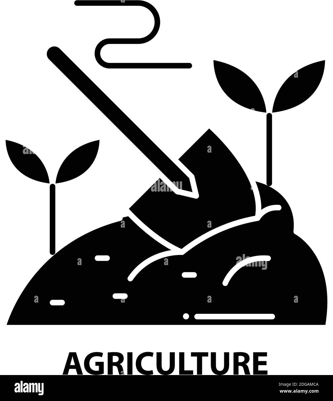 agriculture icon, black vector sign with editable strokes, concept ...