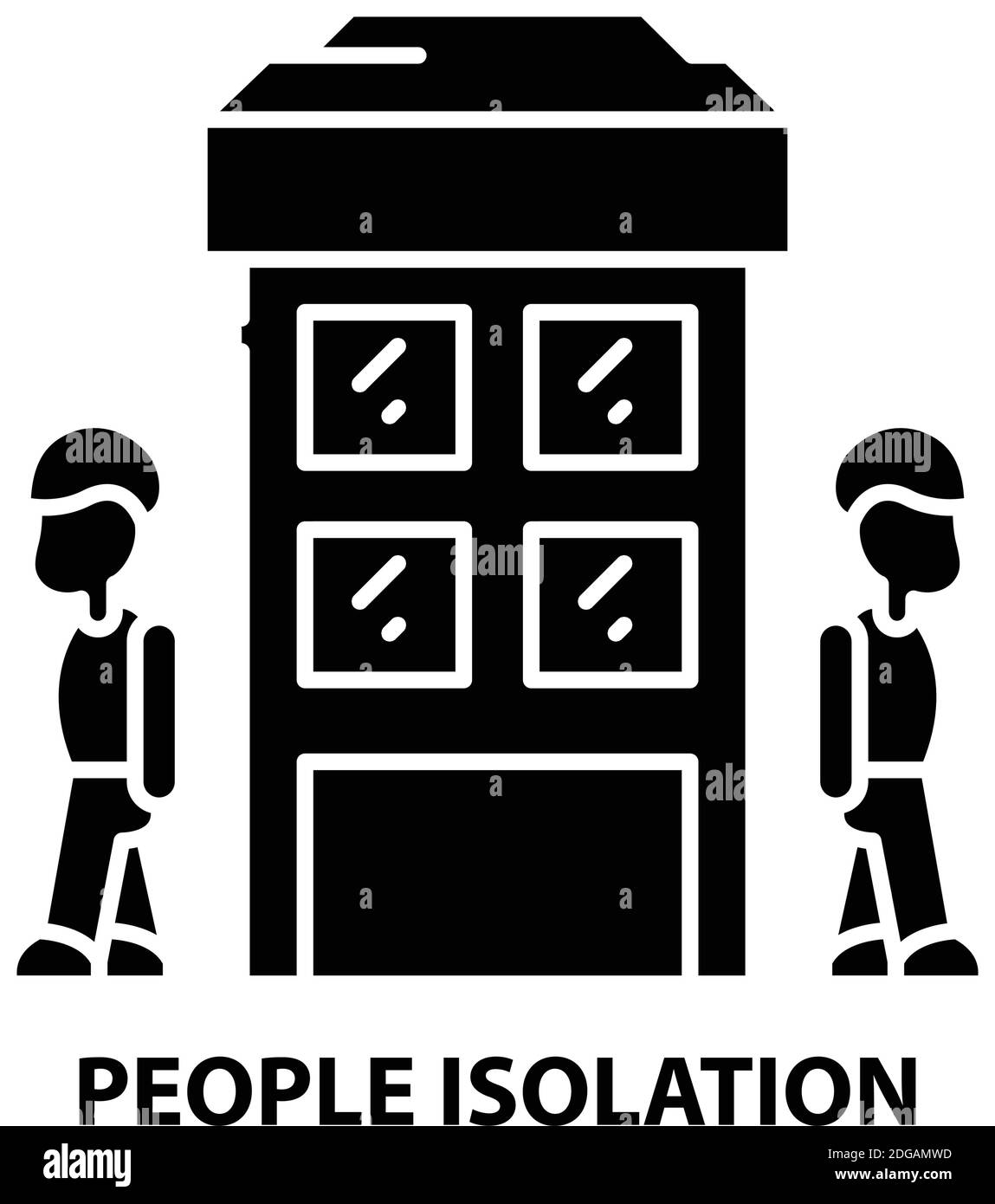 people isolation icon, black vector sign with editable strokes, concept ...