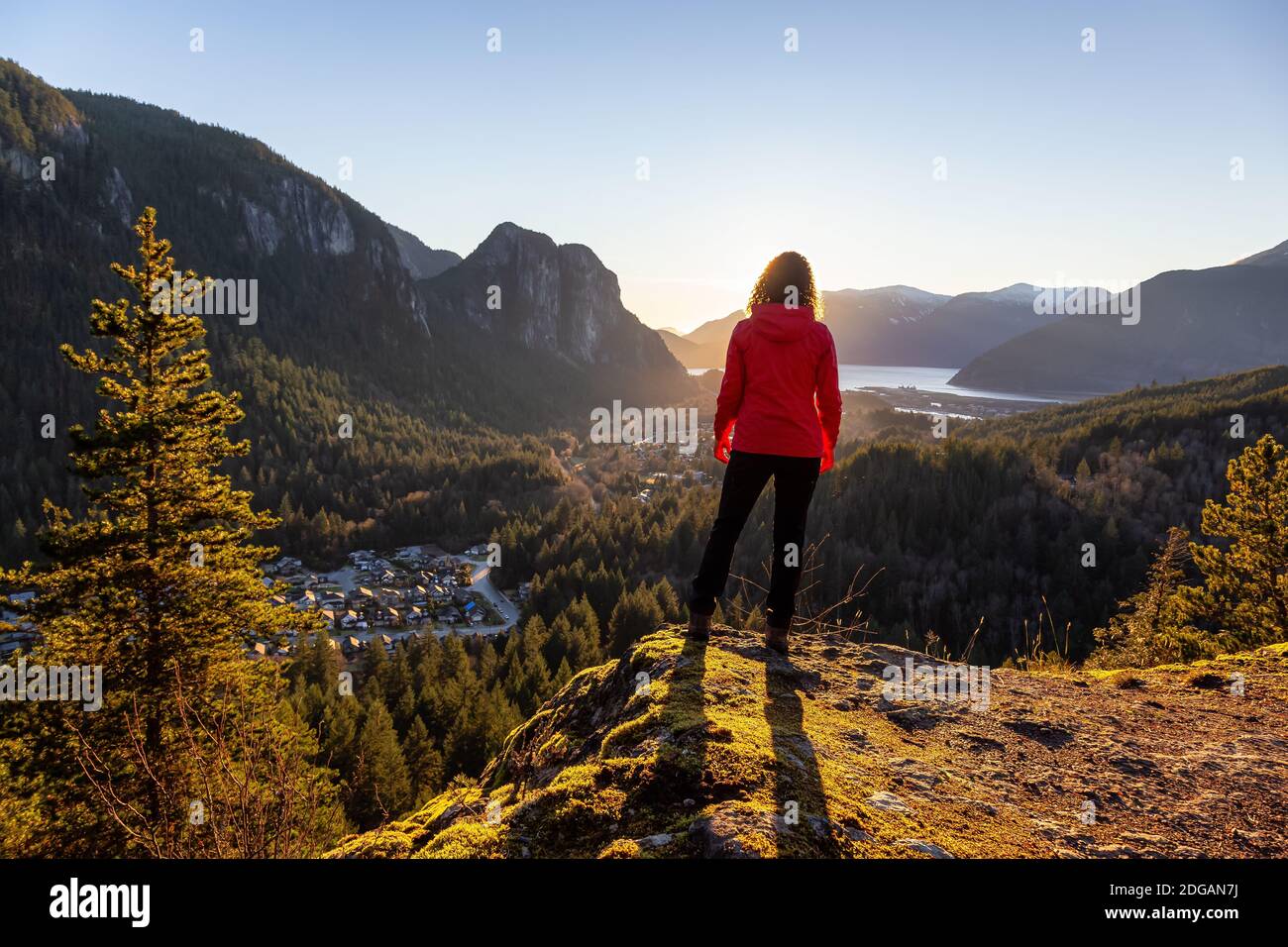 Adventurous Girl Hiking in Canadian Nature Stock Photo - Alamy