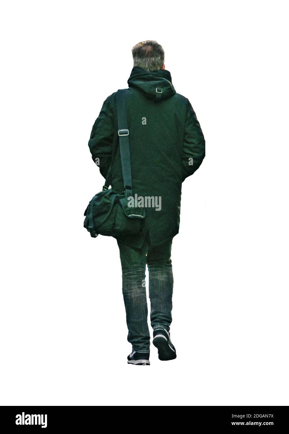 Back View Man Carrying a Bag Isolated Photo Stock Photo - Alamy