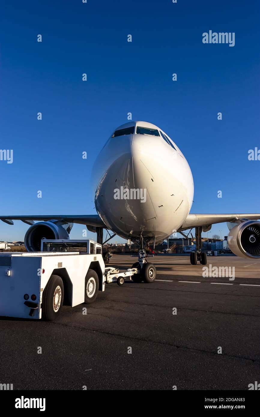 Commerical Cargo Aircraft On The Tarmac Of An International Airport ...
