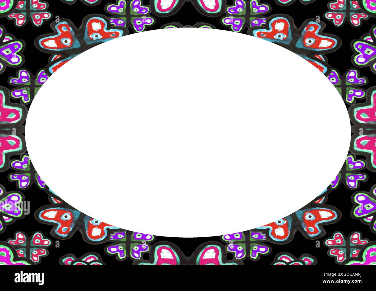 White Landscape Frame Background with Decorated Rounded Edges Stock ...
