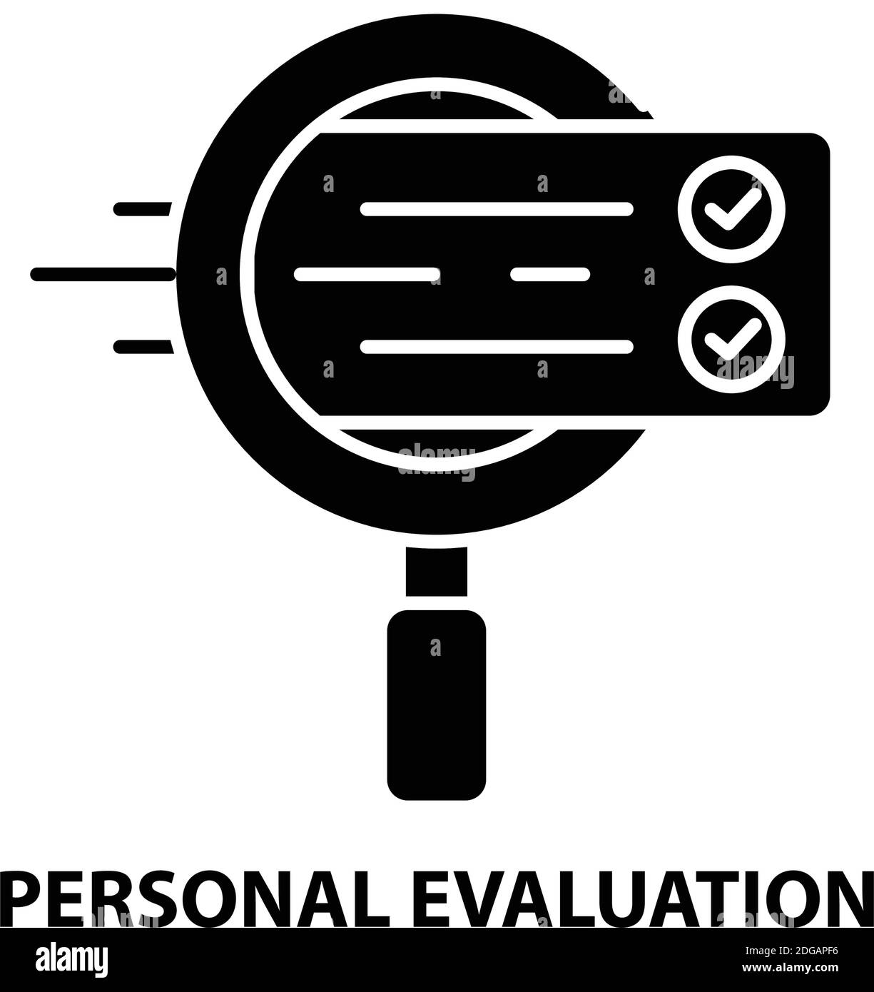 Personal Evaluation Icon Black Vector Sign With Editable Strokes