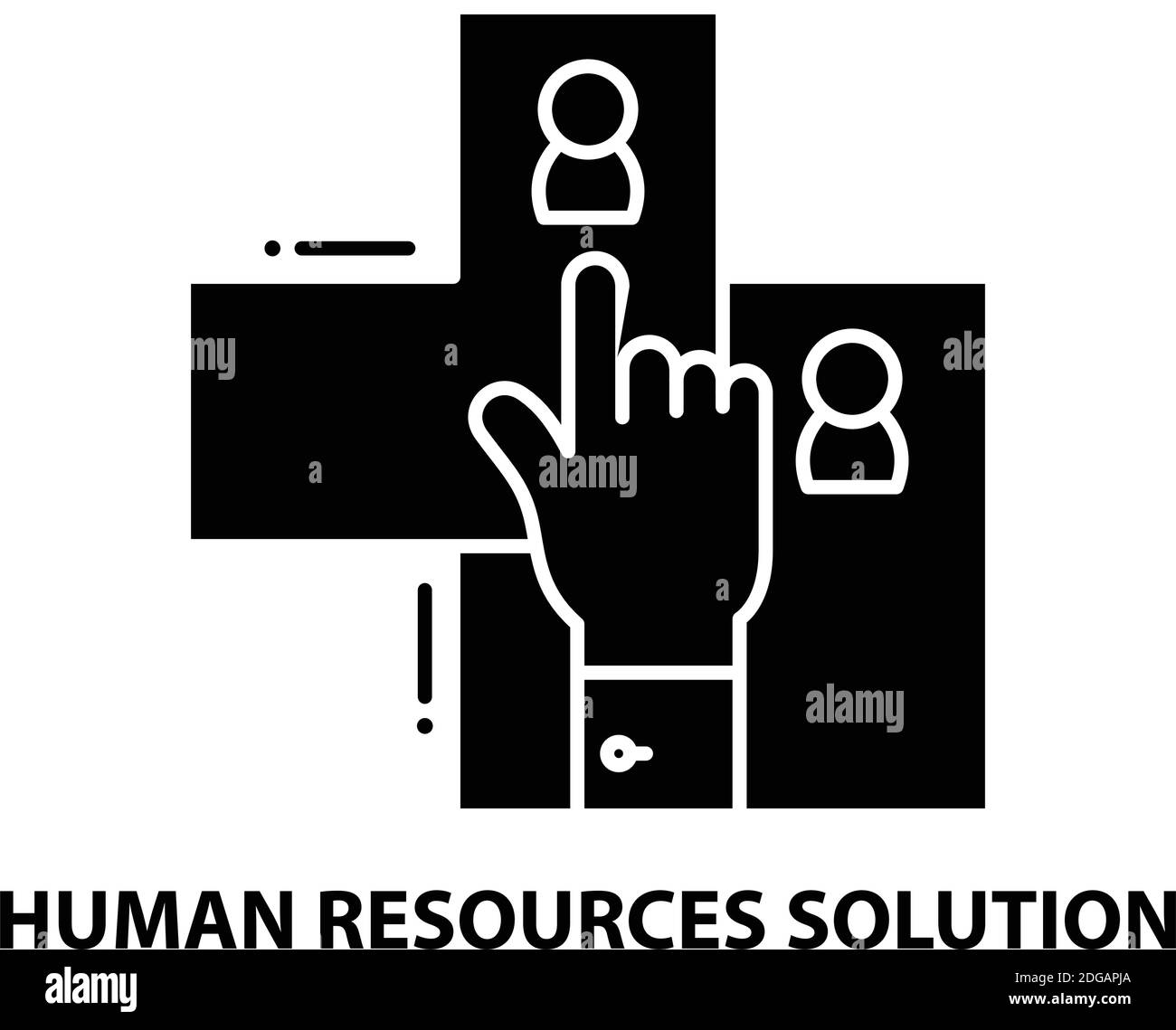 human resources solutions icon, black vector sign with editable strokes ...