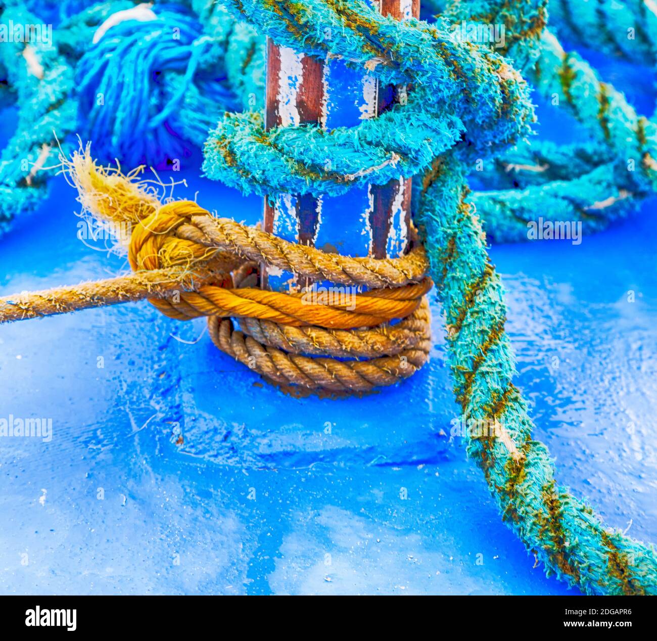 A rope in yacht accessory boat Stock Photo - Alamy