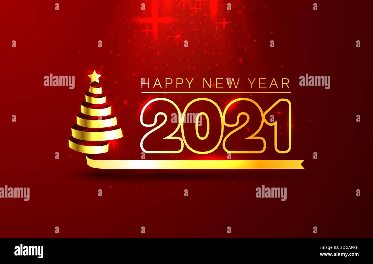 Happy New 2021 Year, holiday cover festive banner. Vector illustration ...