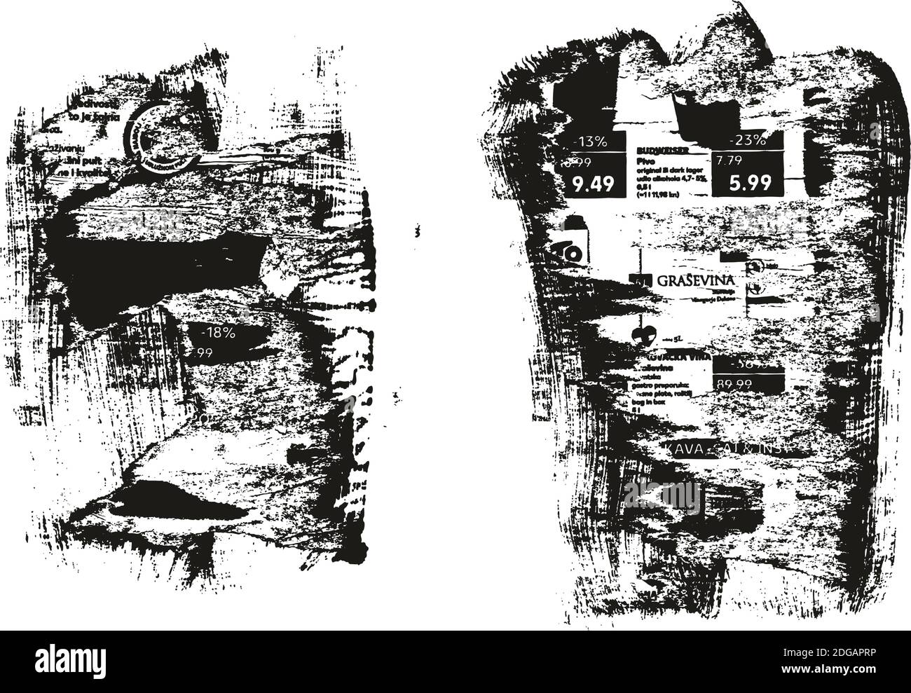 Ripped & Torn Paper Background Grunge Punk Style High Detail Abstract ...