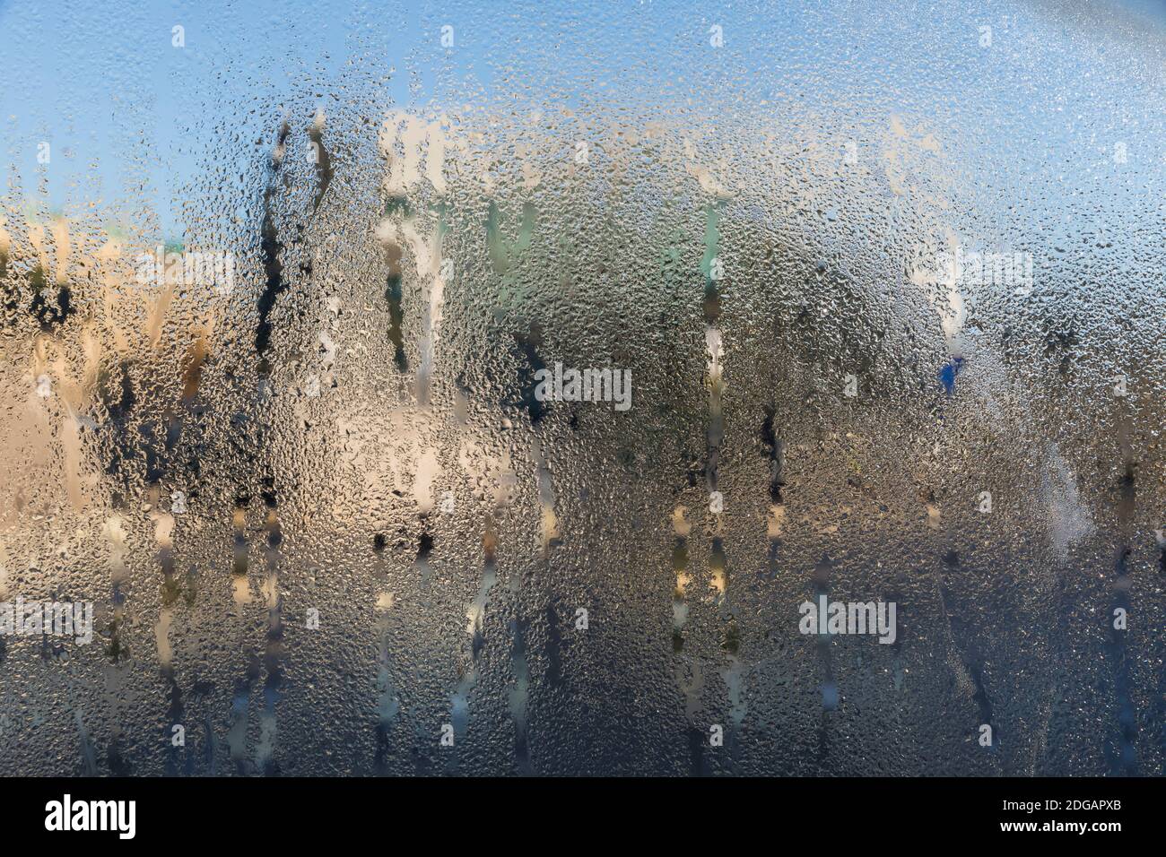 Glass texture covered with dew drops Stock Photo - Alamy