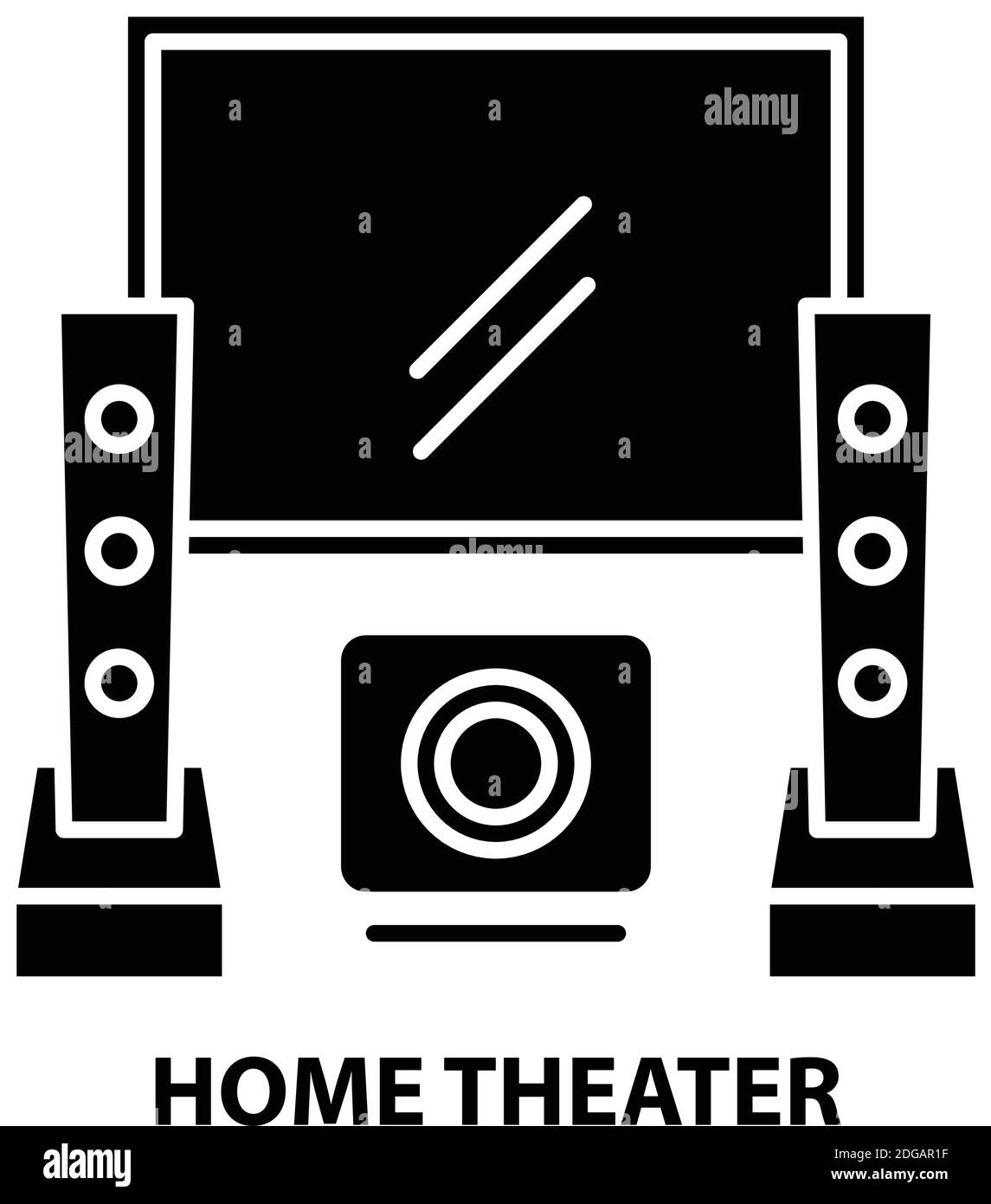 home theater symbol icon, black vector sign with editable strokes ...