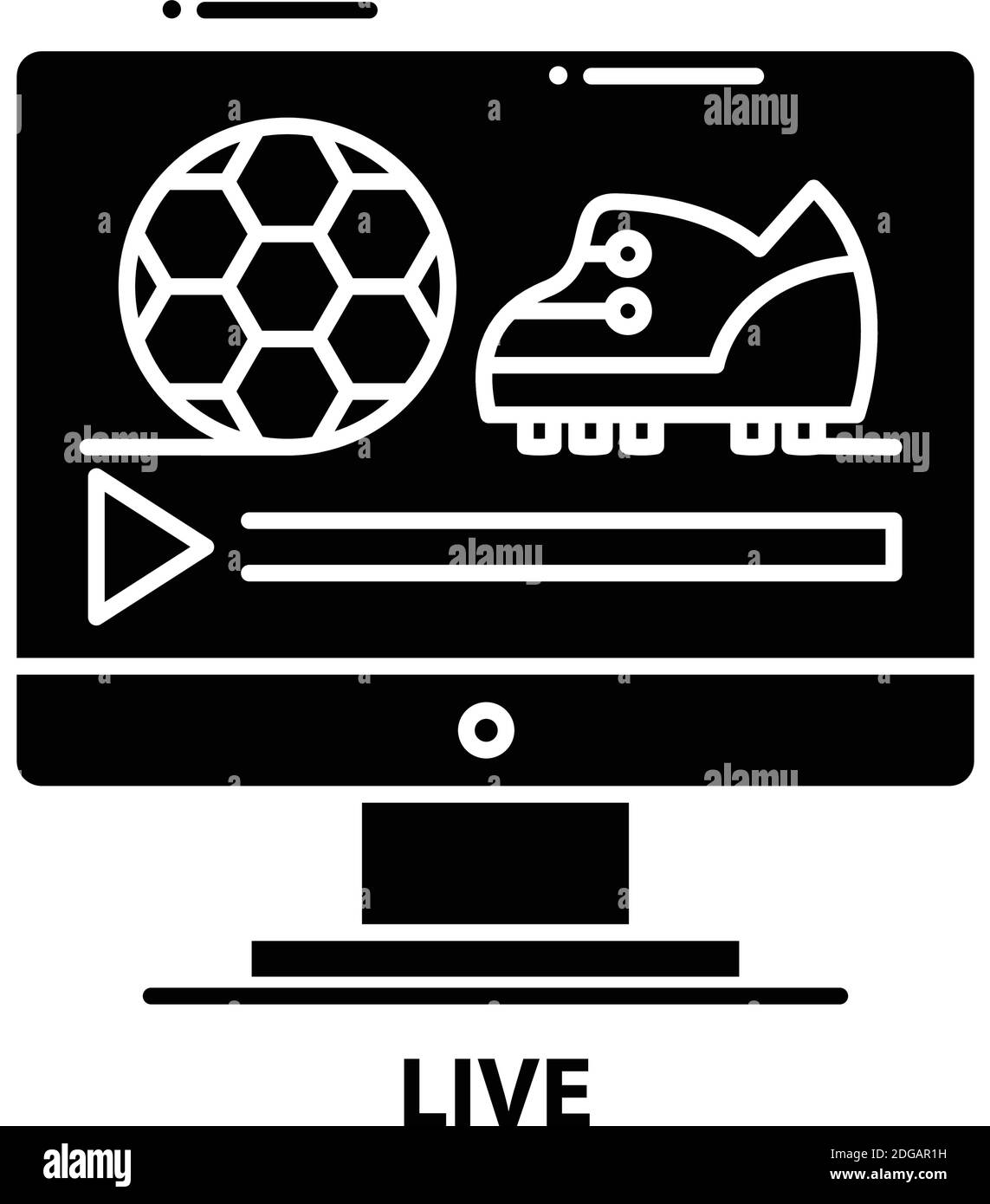 live icon, black vector sign with editable strokes, concept ...