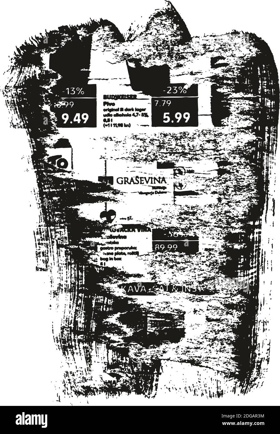 Ripped & Torn Paper Background Grunge Punk Style High Detail Abstract ...