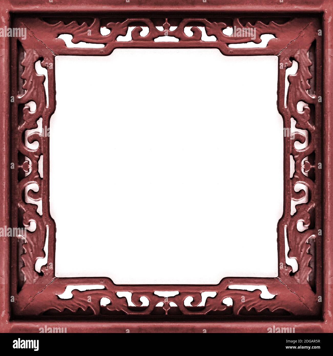 White Frame with Ornate Wooden Design Stock Photo - Alamy