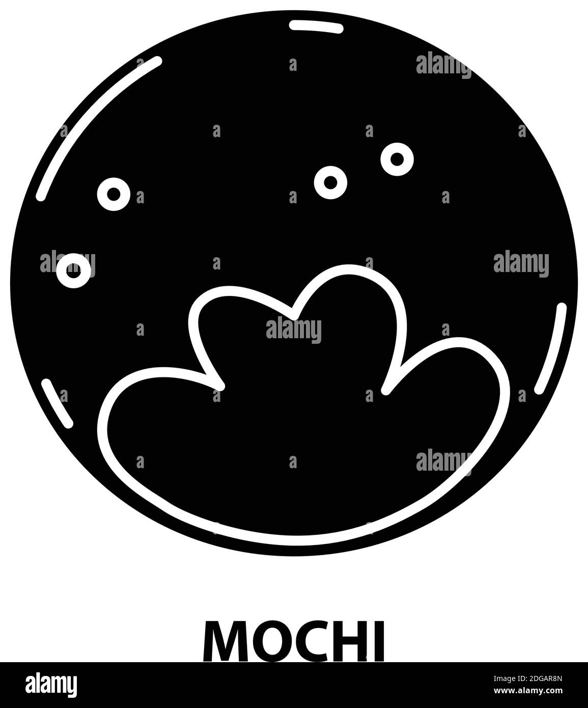 mochi icon, black vector sign with editable strokes, concept ...