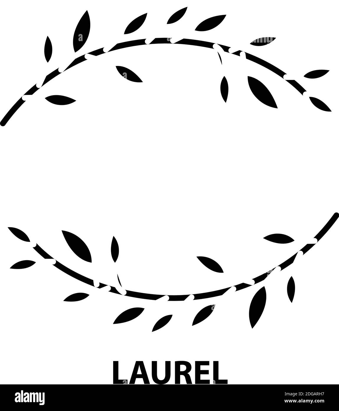 laurel icon, black vector sign with editable strokes, concept ...