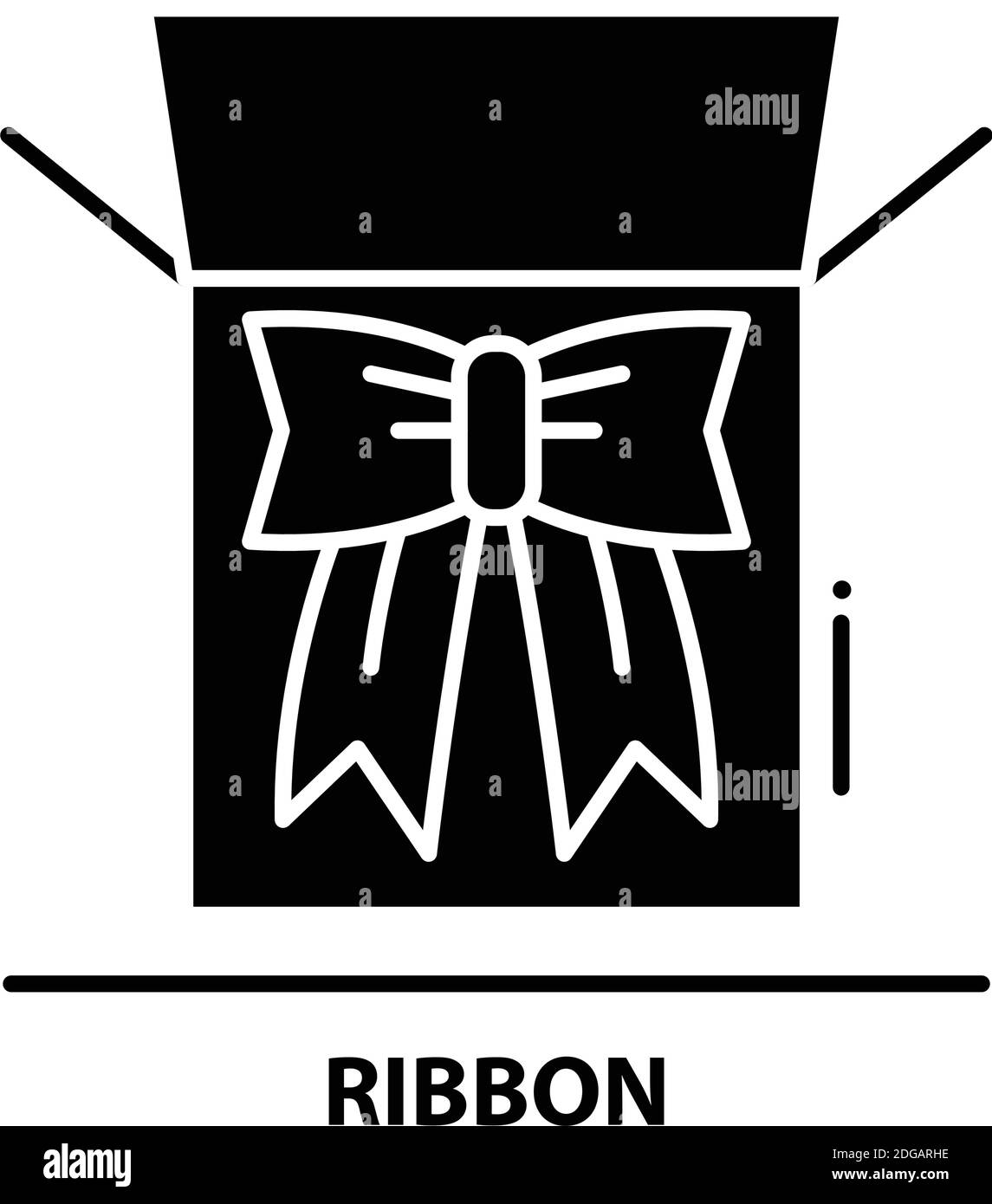 ribbon icon, black vector sign with editable strokes, concept ...