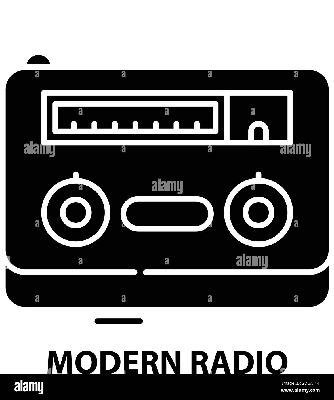 modern radio icon, black vector sign with editable strokes, concept ...