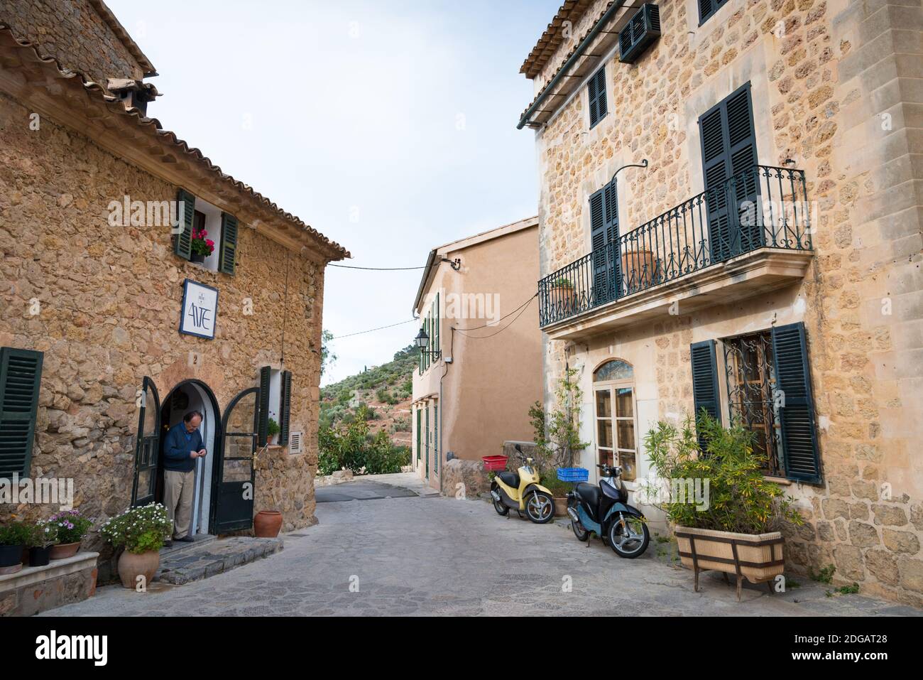The backstreets of the village of Deia in Mallorca, Spain Stock Photo ...