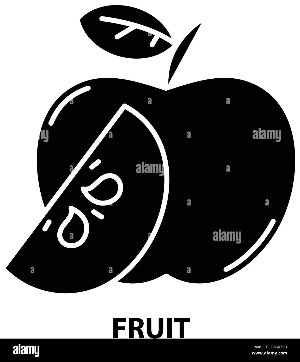 fruit symbol icon, black vector sign with editable strokes, concept ...
