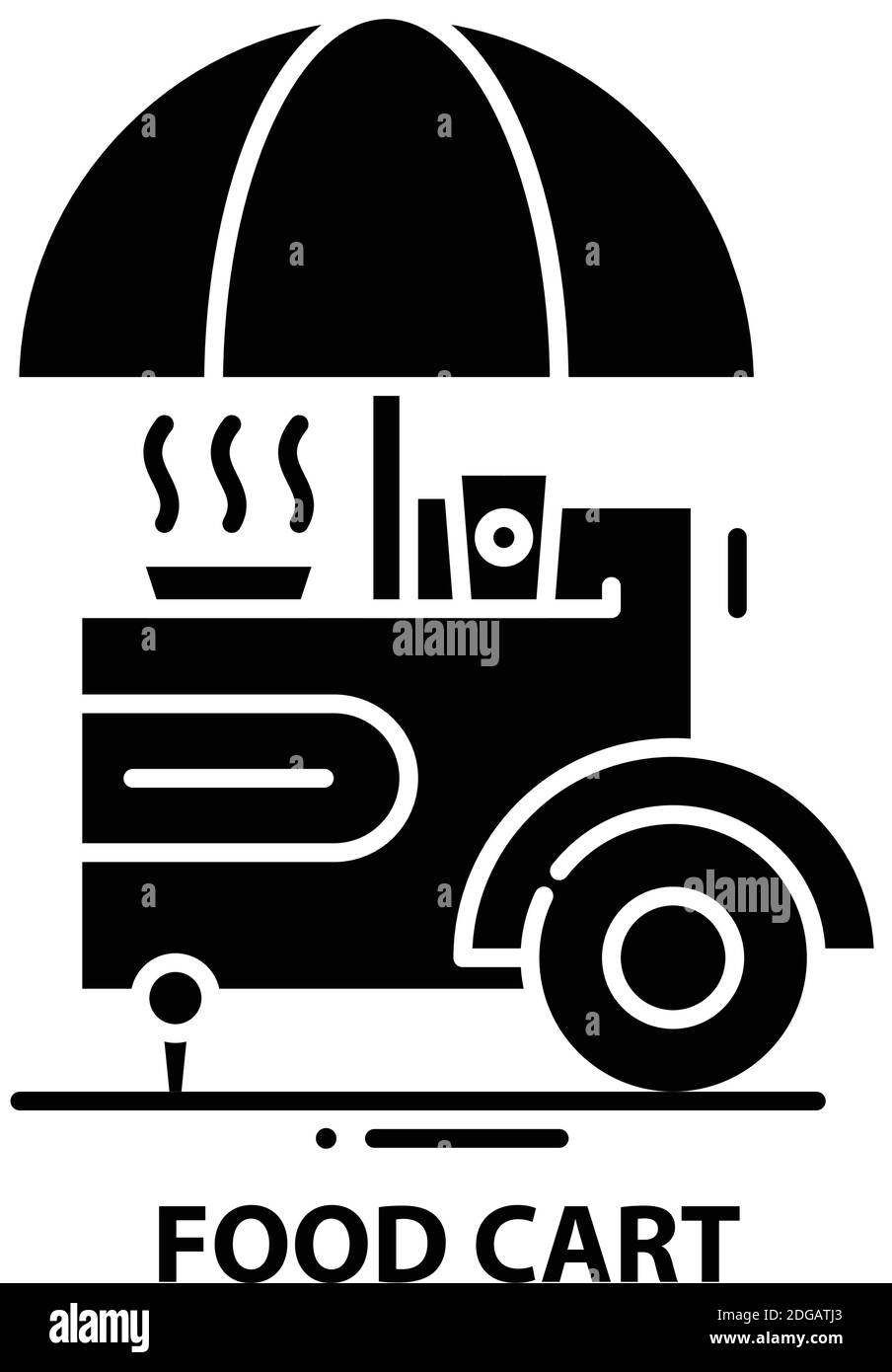 food cart symbol icon, black vector sign with editable strokes, concept ...