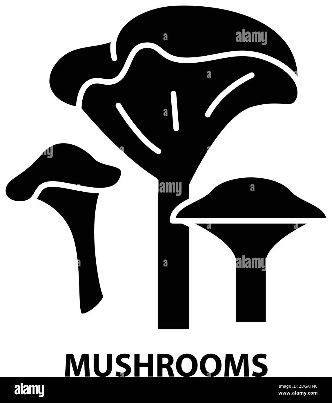 Editable mushroom illustration Black and White Stock Photos & Images ...