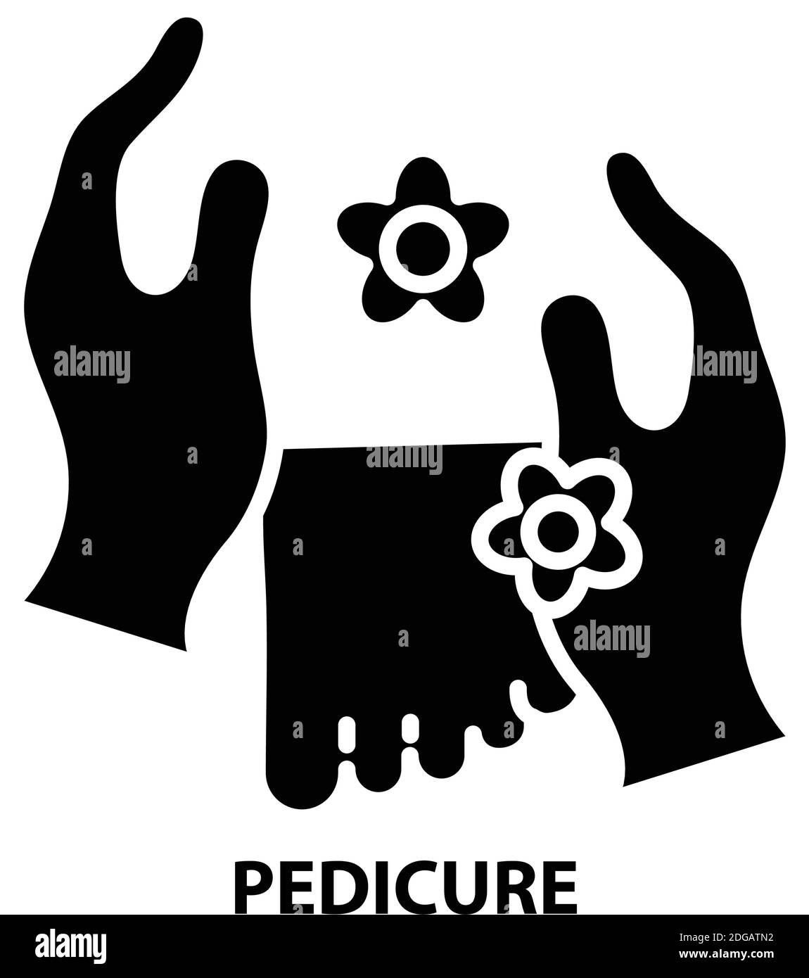 pedicure icon, black vector sign with editable strokes, concept ...
