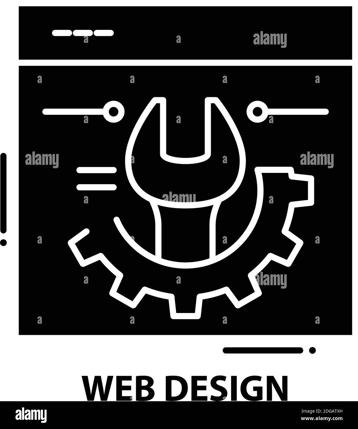 web design symbol icon, black vector sign with editable strokes ...