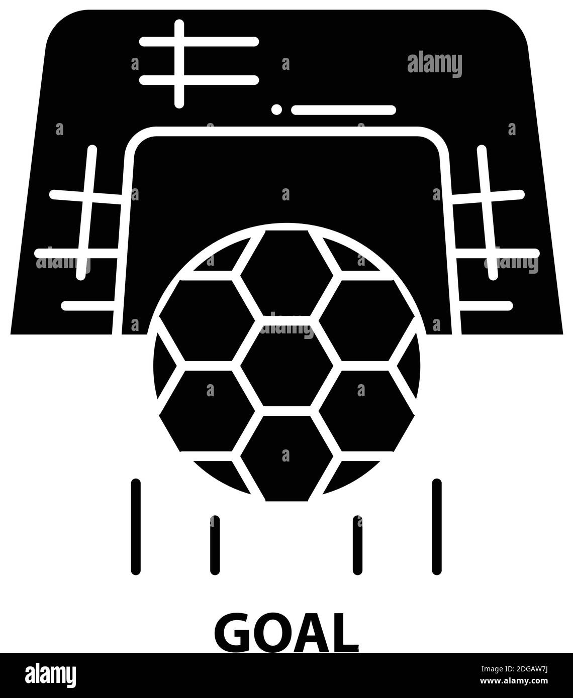 goal icon, black vector sign with editable strokes, concept ...