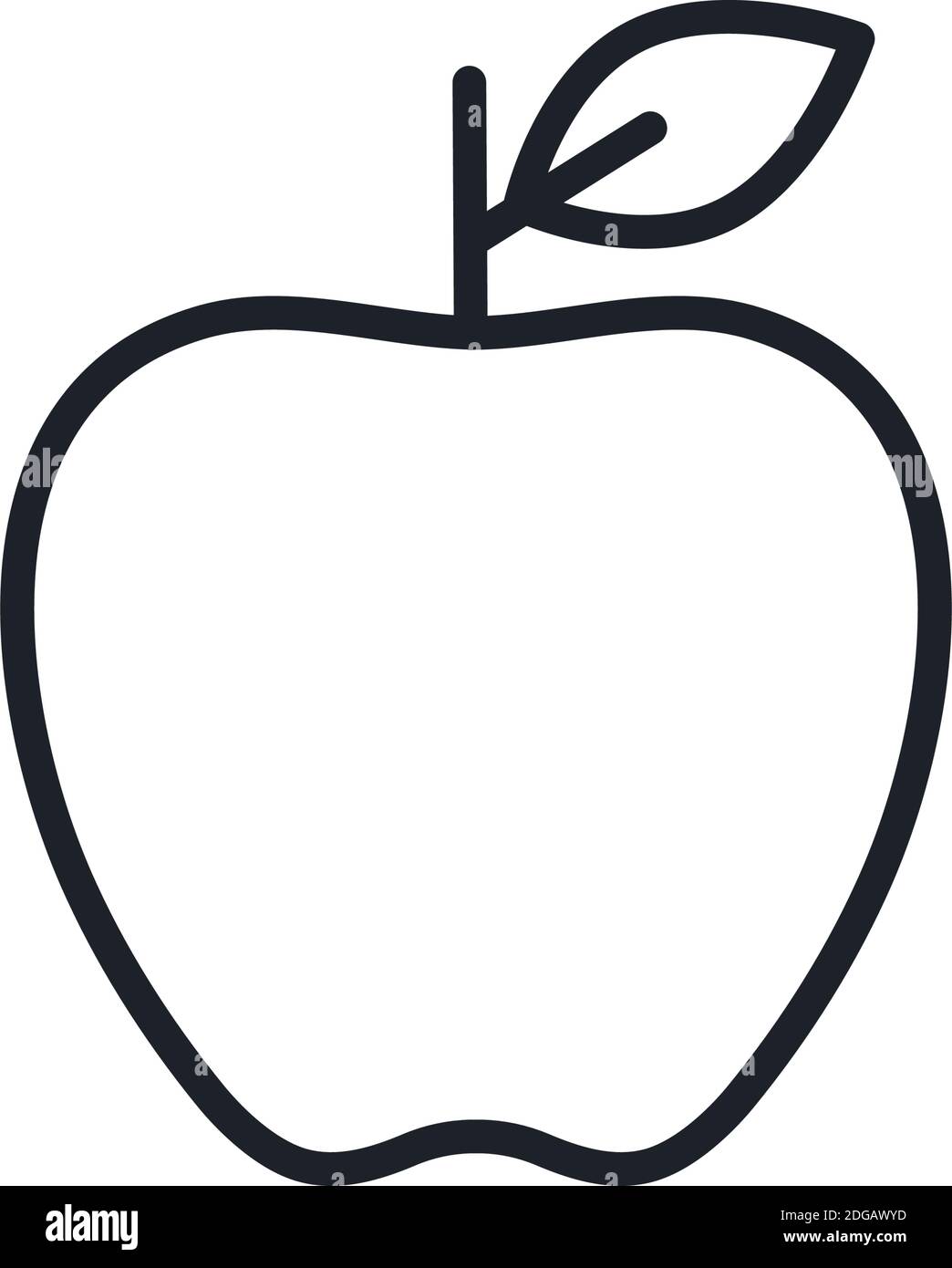 Apple icon. Vector linear icon, contour, shape, outline isolated on a ...
