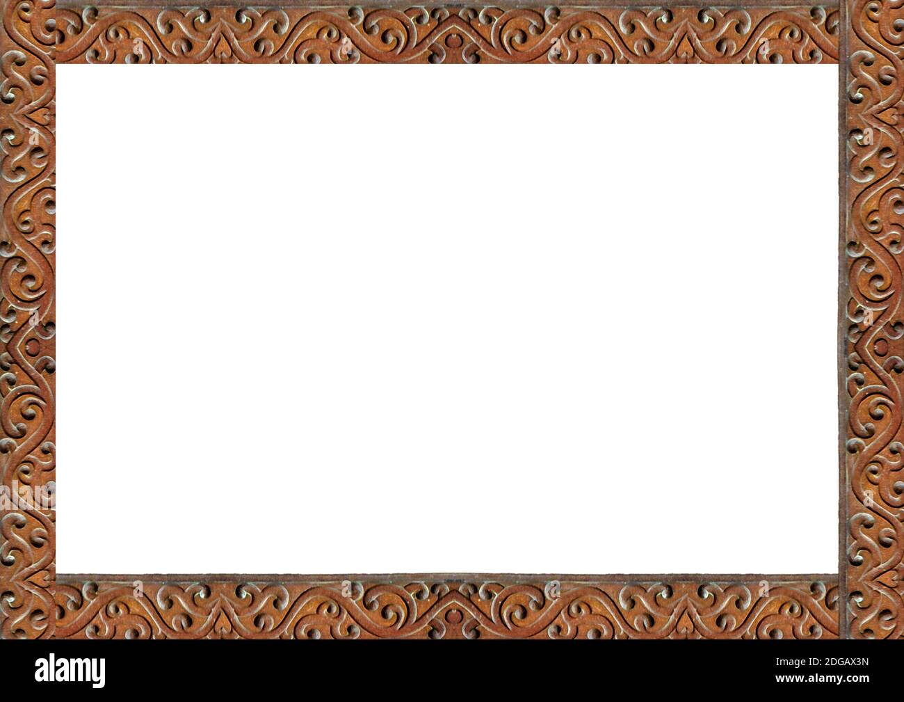 White Landscape Background With Carved Ornate Wooden Edges Stock Photo ...