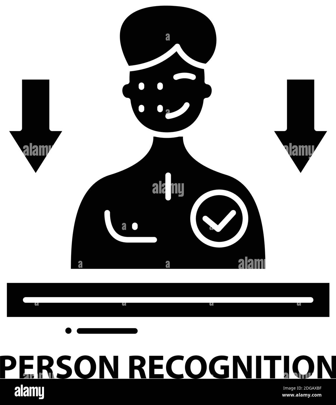 Person Recognition Icon Black Vector Sign With Editable Strokes