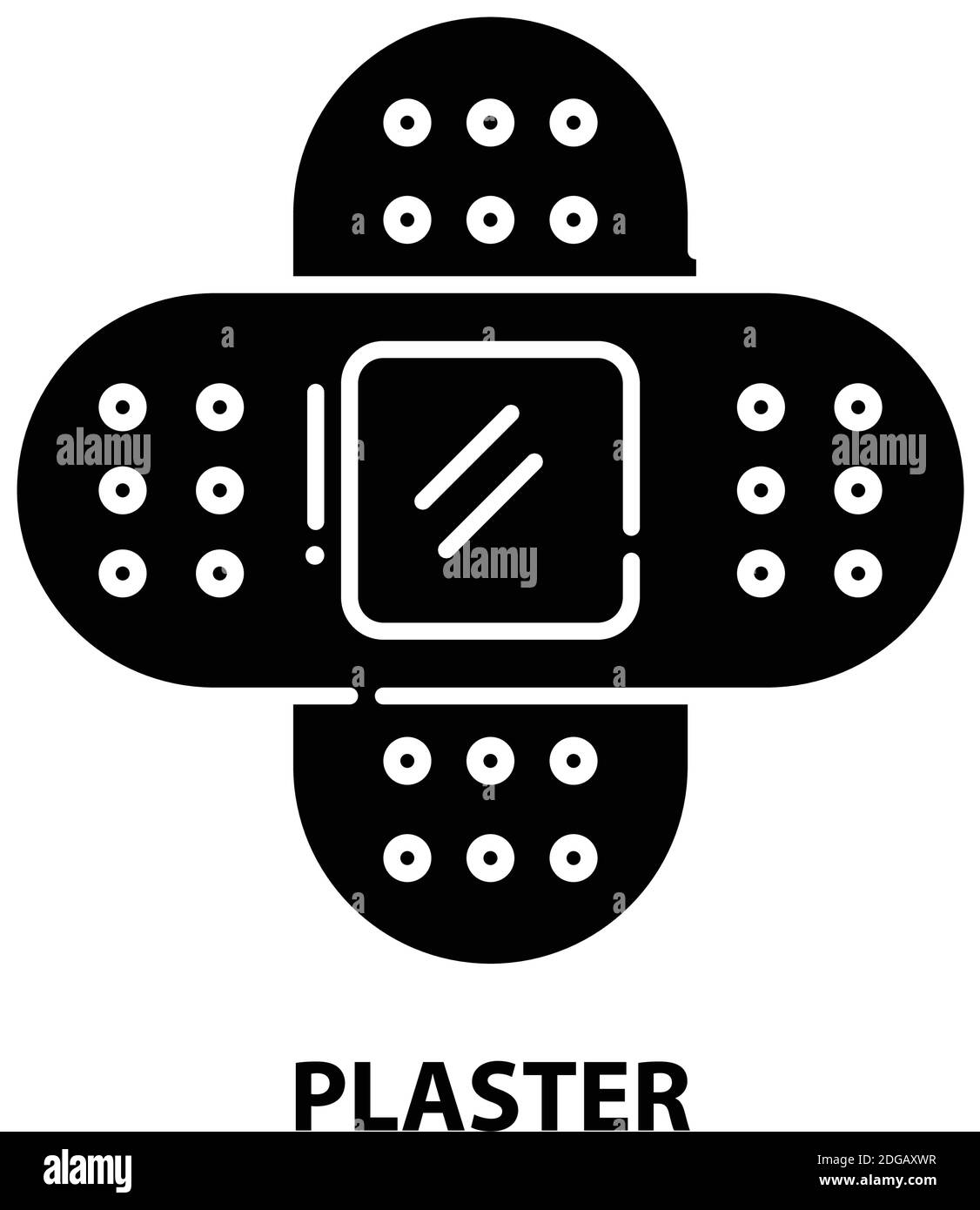 plaster icon, black vector sign with editable strokes, concept ...