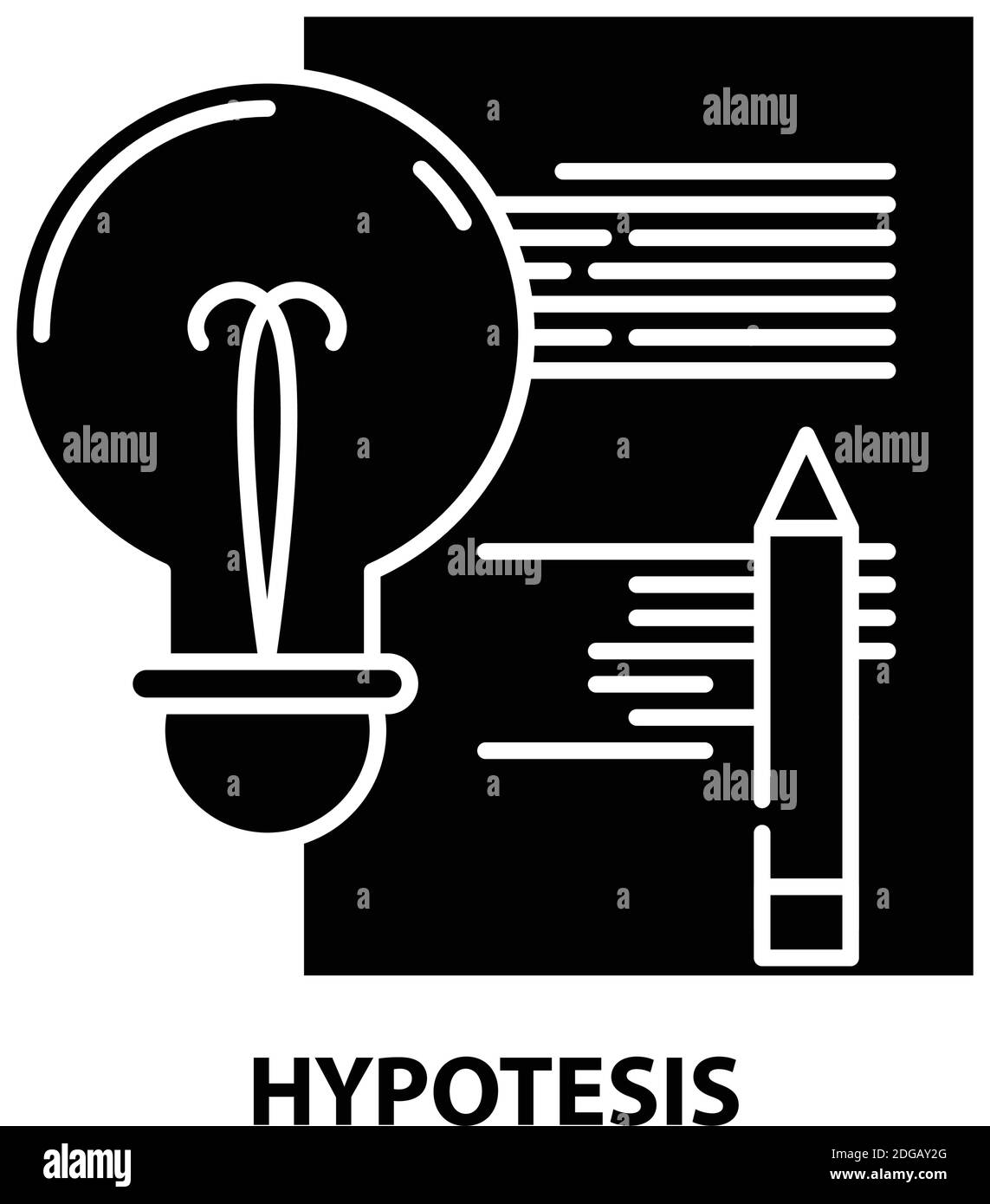 hypotesis icon, black vector sign with editable strokes, concept ...