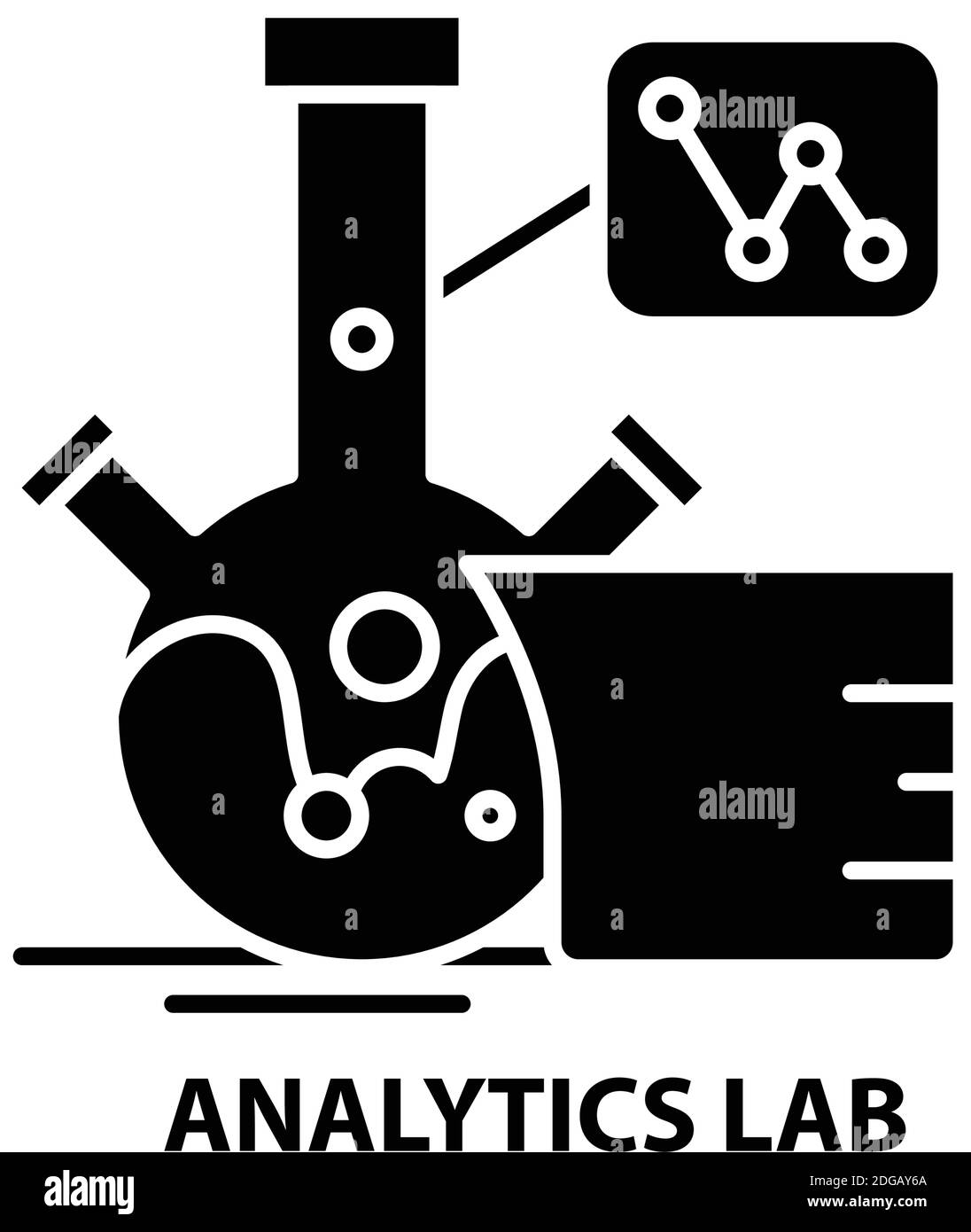 Analytics Lab Icon Black Vector Sign With Editable Strokes Concept