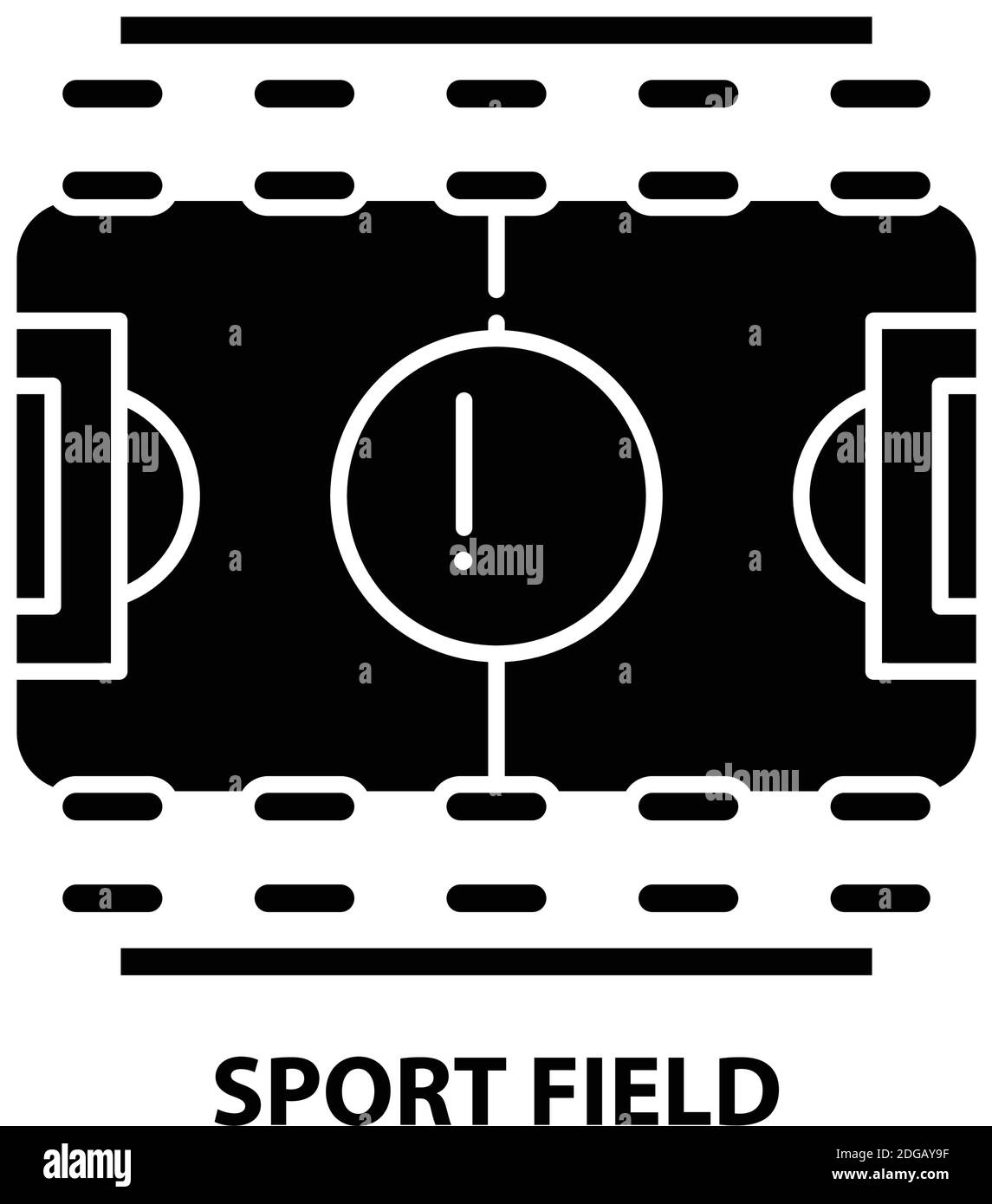 sport field symbol icon, black vector sign with editable strokes ...