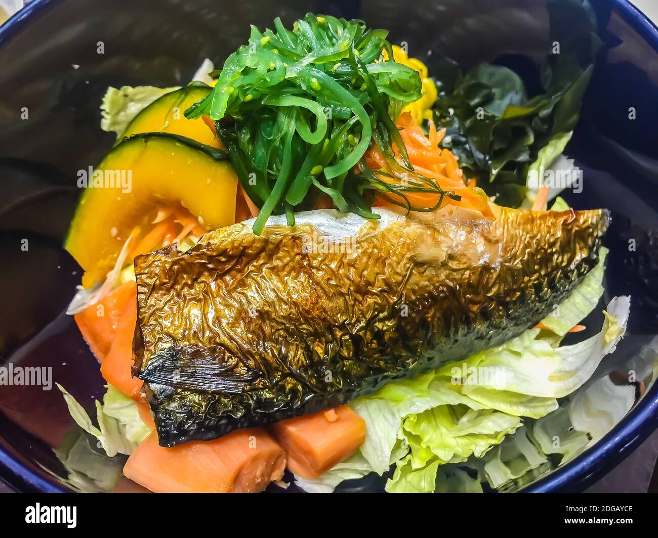 Grilled mackerel saba fish (Godeungeo saengsungui), Korean style food ...
