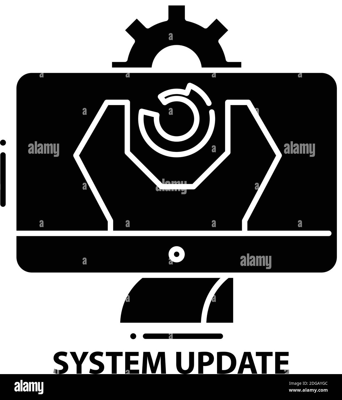 system update icon, black vector sign with editable strokes, concept illustration Stock Vector ...