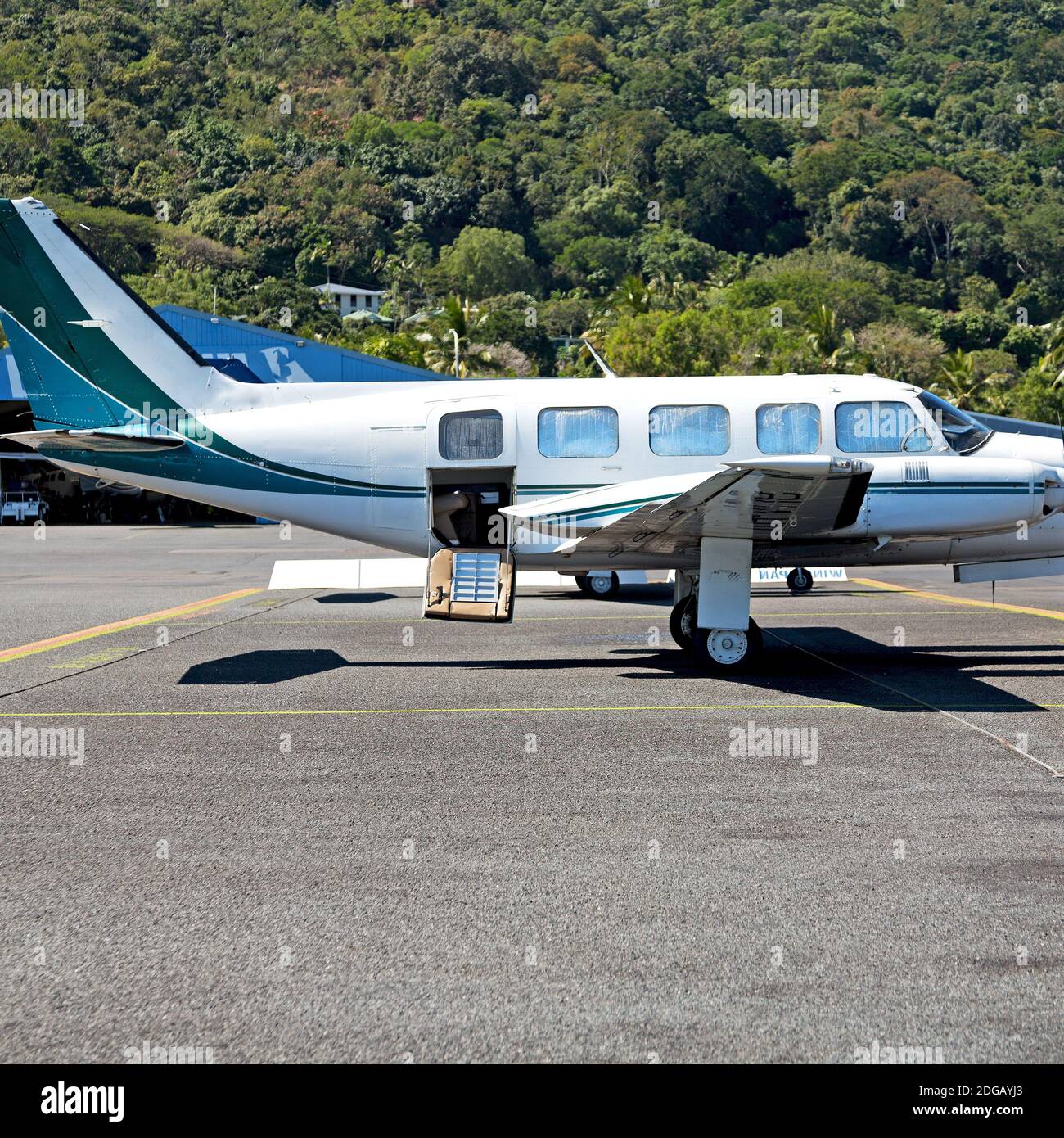 Parking in the airport little popular plane Stock Photo - Alamy