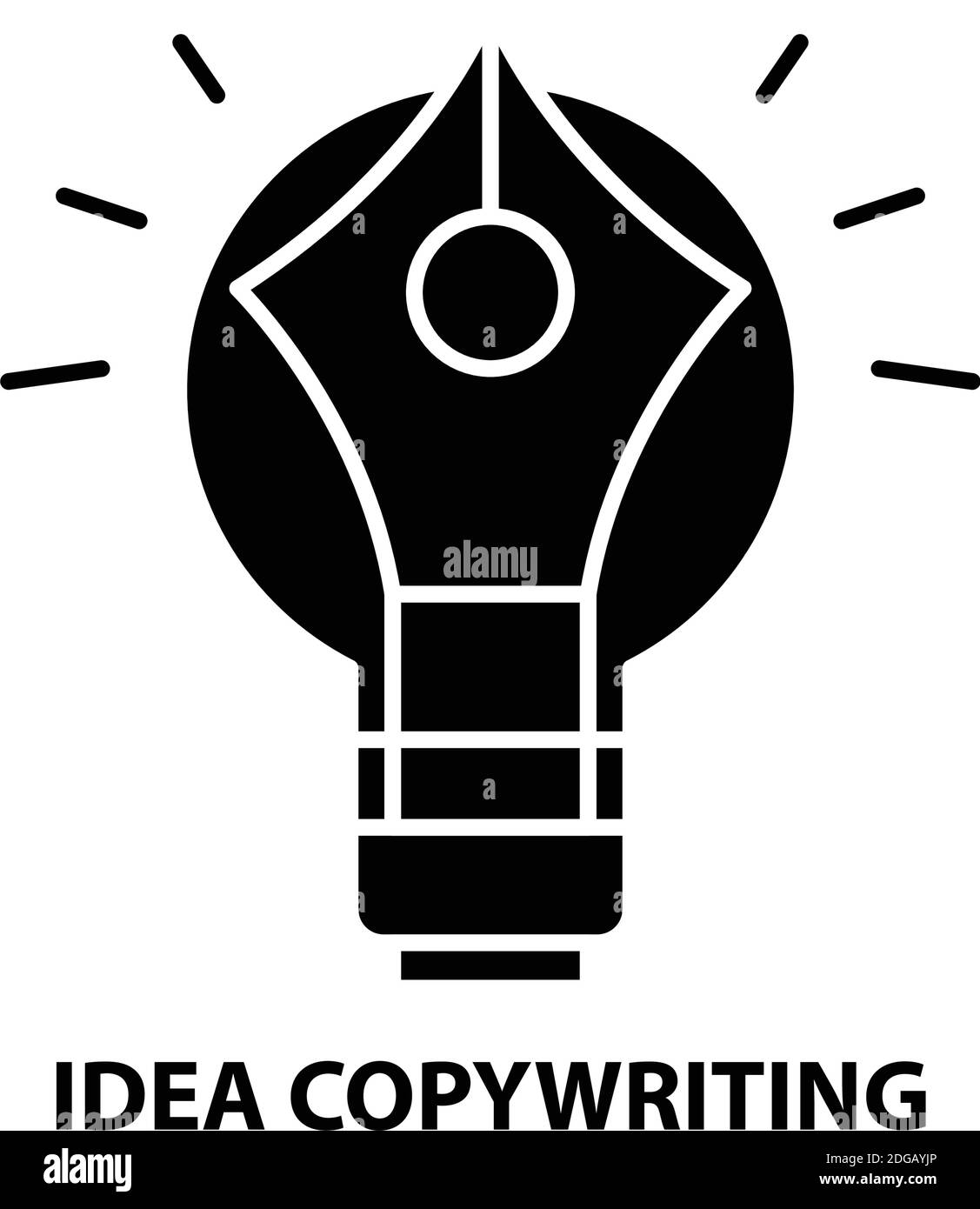 idea copywriting icon, black vector sign with editable strokes, concept ...