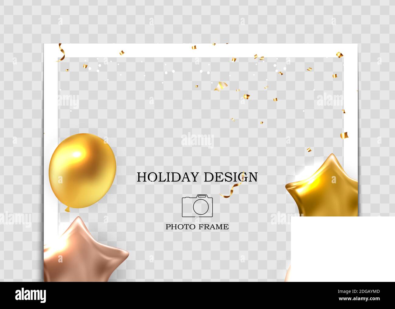 Party Holiday Photo Frame Template with balloons for post in Social ...