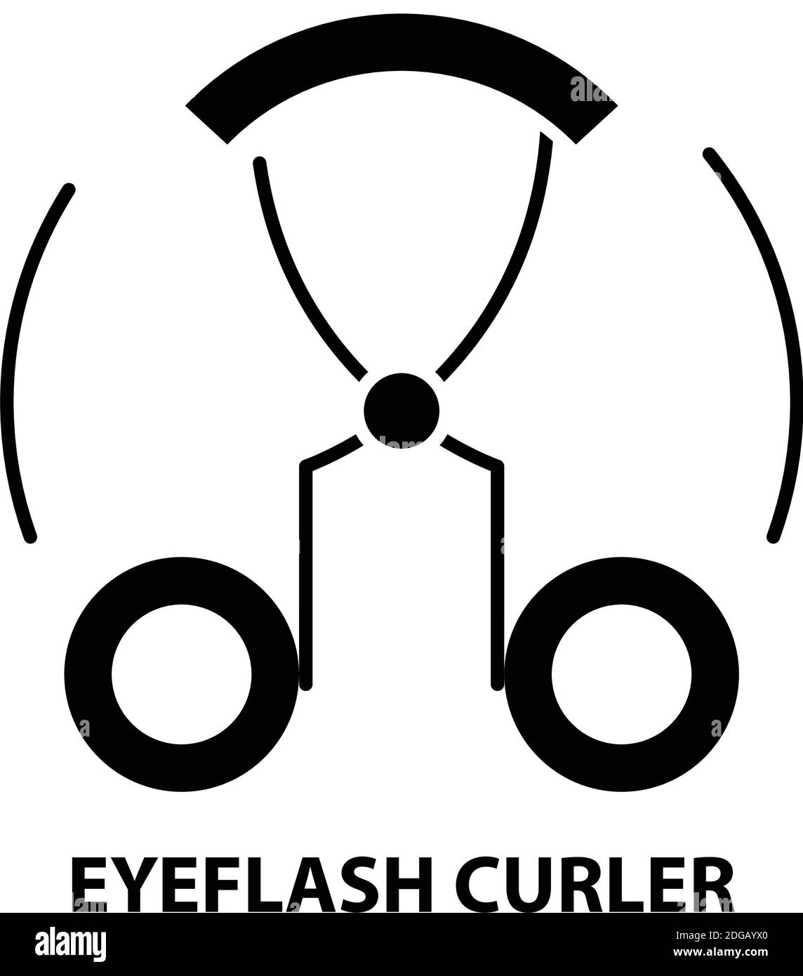 eyeflash curler icon, black vector sign with editable strokes, concept ...