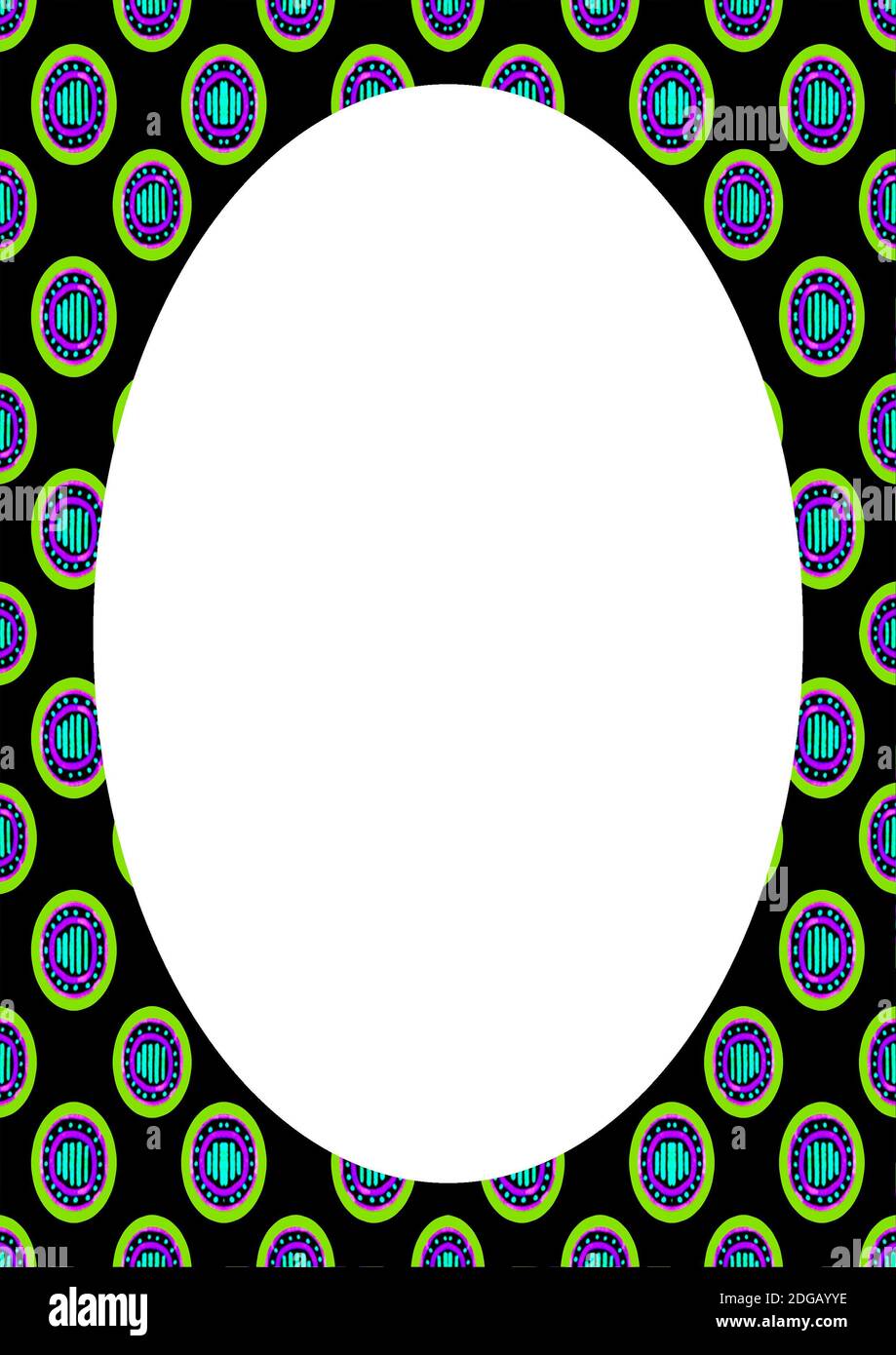 Blank Frame With Patterned Design Rounded Borders Stock Photo - Alamy