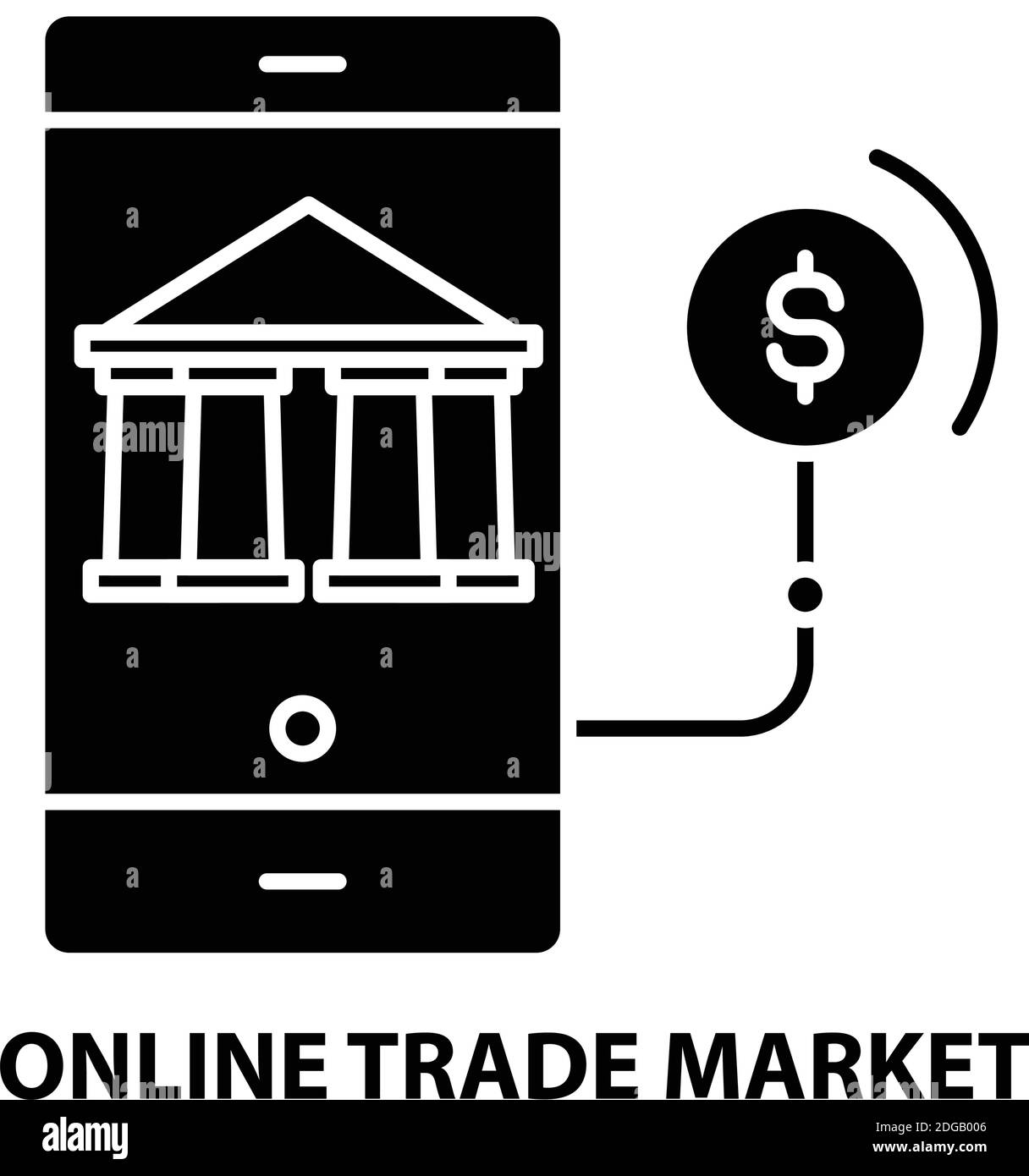 online trade market icon, black vector sign with editable strokes ...