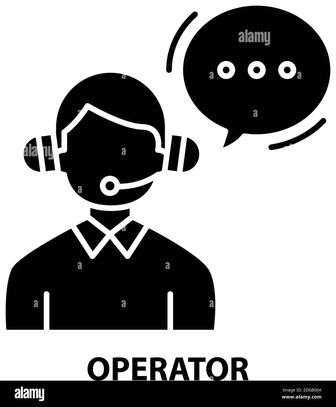 operator icon, black vector sign with editable strokes, concept ...