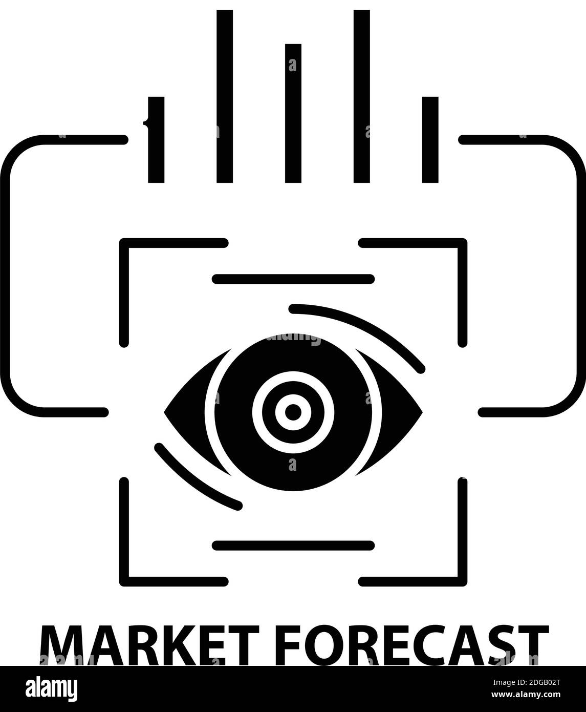 market forecast sign icon, black vector sign with editable strokes ...