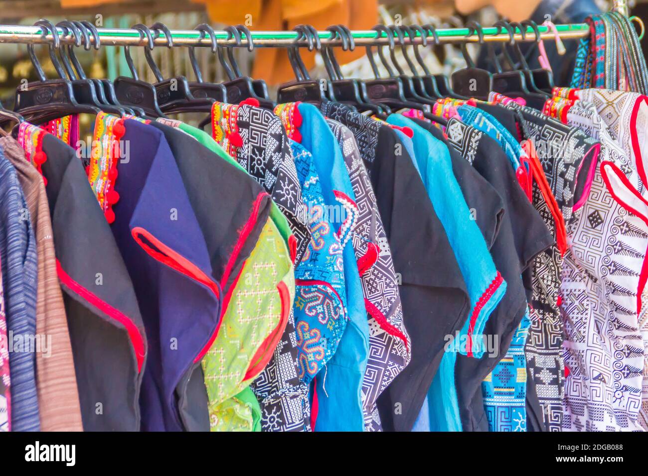 Beautiful traditional handmade clothes for sale to the tourist as the ...