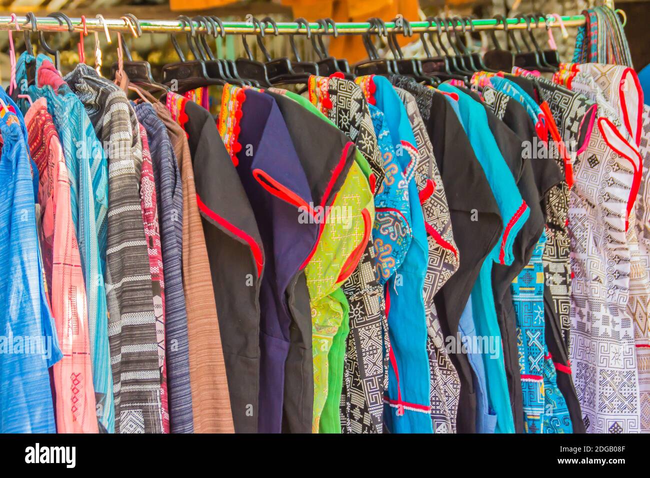 Beautiful traditional handmade clothes for sale to the tourist as the ...