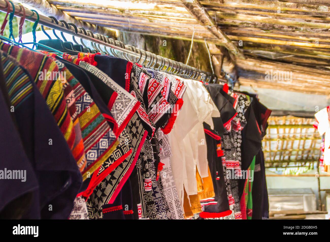 Beautiful traditional handmade clothes for sale to the tourist as the ...